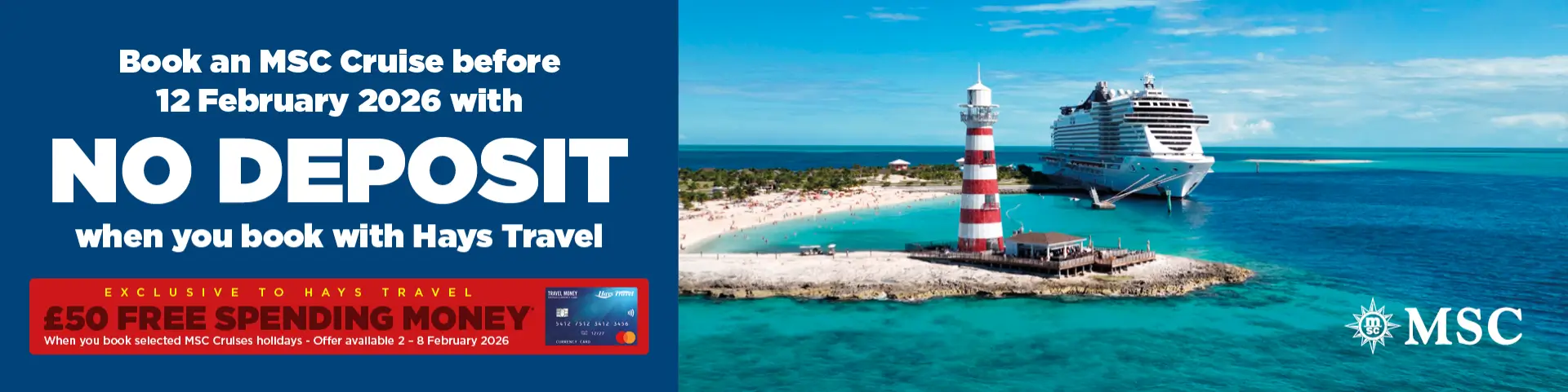 MSC Cruises 2026 / 2027 / 2028 - Book With No Deposit | Hays Cruise